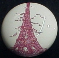 Ceramic Cabinet Knobs with Toile Twall Toilie Eiffel Tower